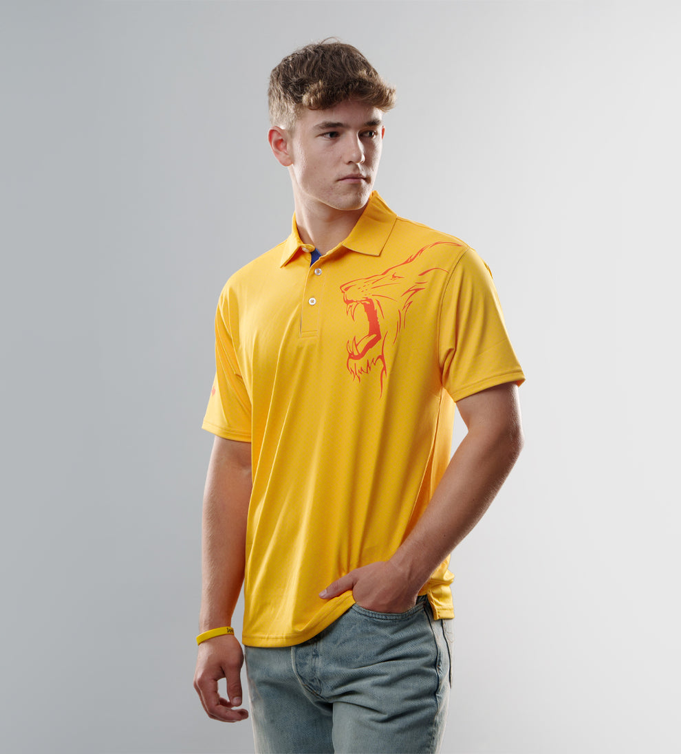 TSK Yellow Polo | Relaxed Smart Fit – Texas Super Kings